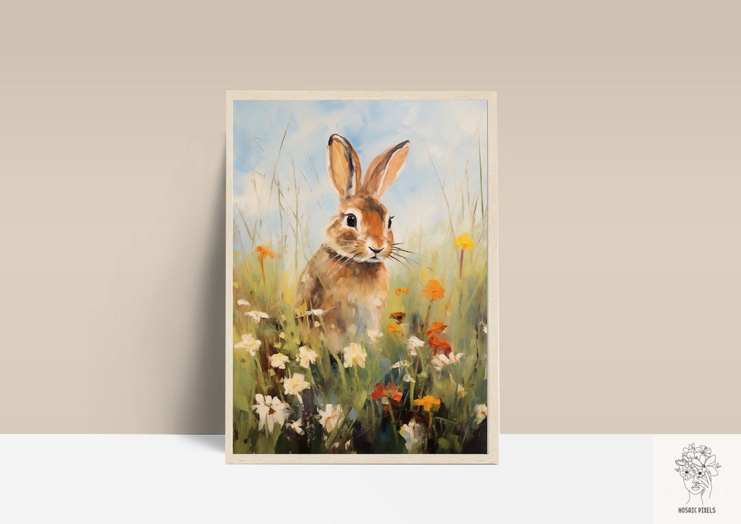 Rabbit Artistic Wall Portrait,printable Wall Art,digital Art Print ...