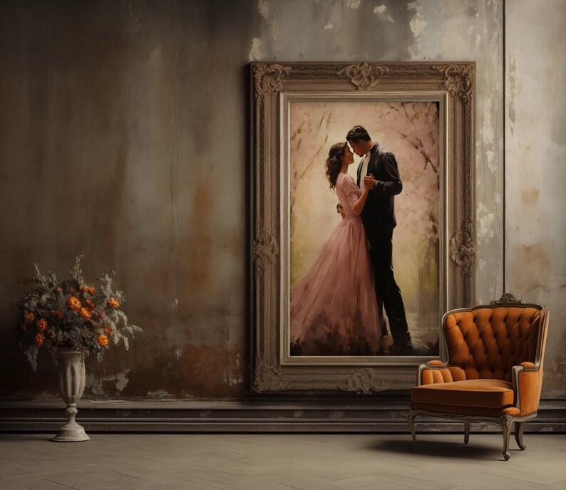 Romantic Couple Art Valentines Day Print ,valentine's Day Gift,romantic ...