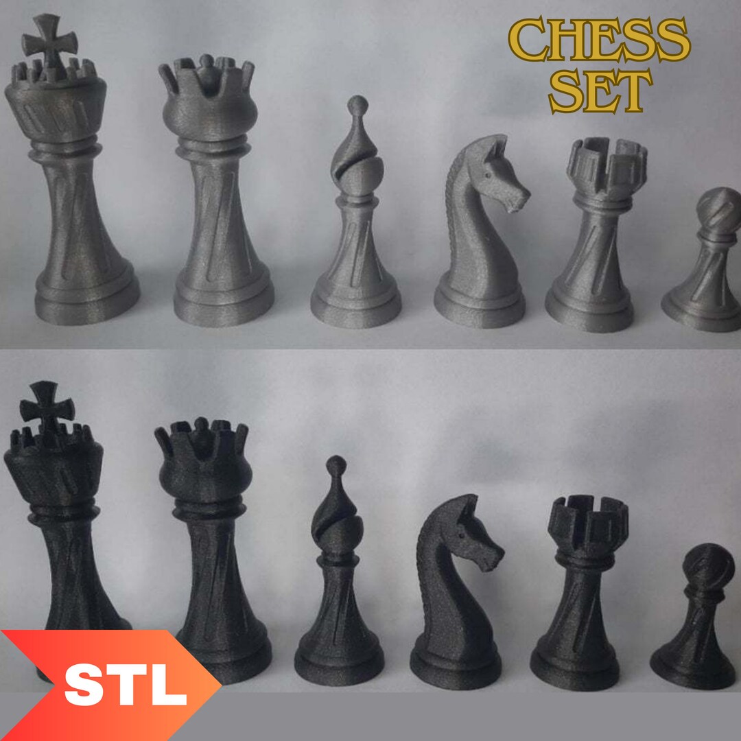 STL FILES for 3D Printing, Chess Set Drawing, 3d Print Stl, 3d Printer ...