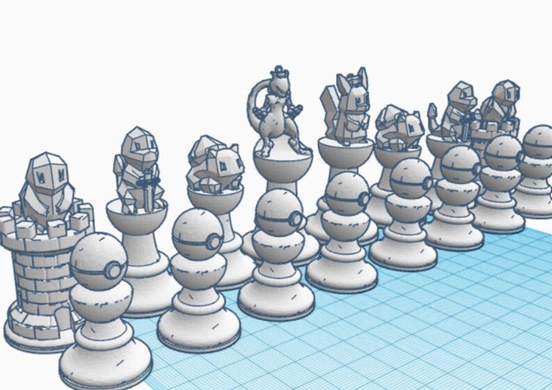 STL FILES for 3D Printing, Chess Set Drawing, 3d Print Stl, 3d Printer ...