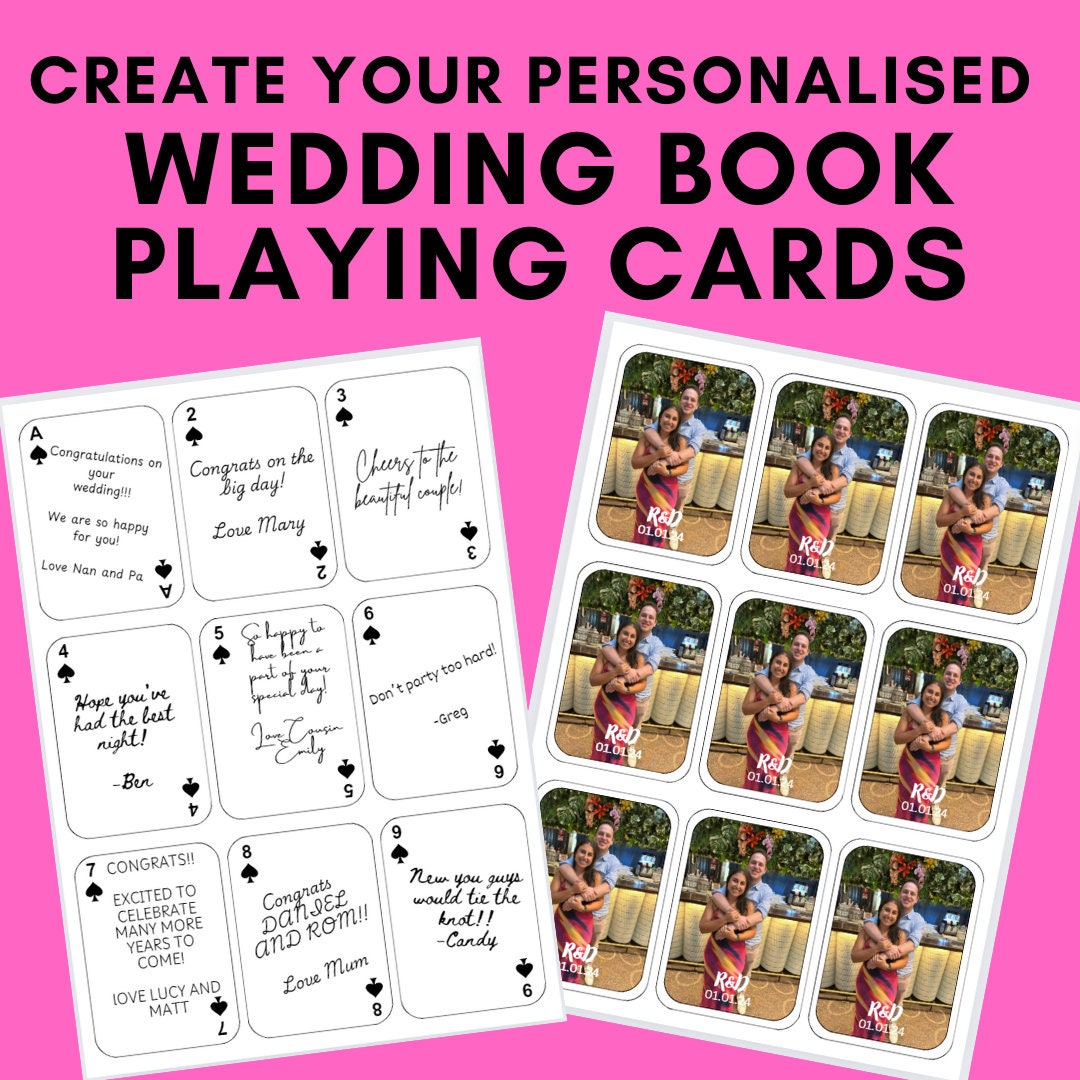 WEDDING Guest Book Alternative PLAYING CARDS Diy - Etsy