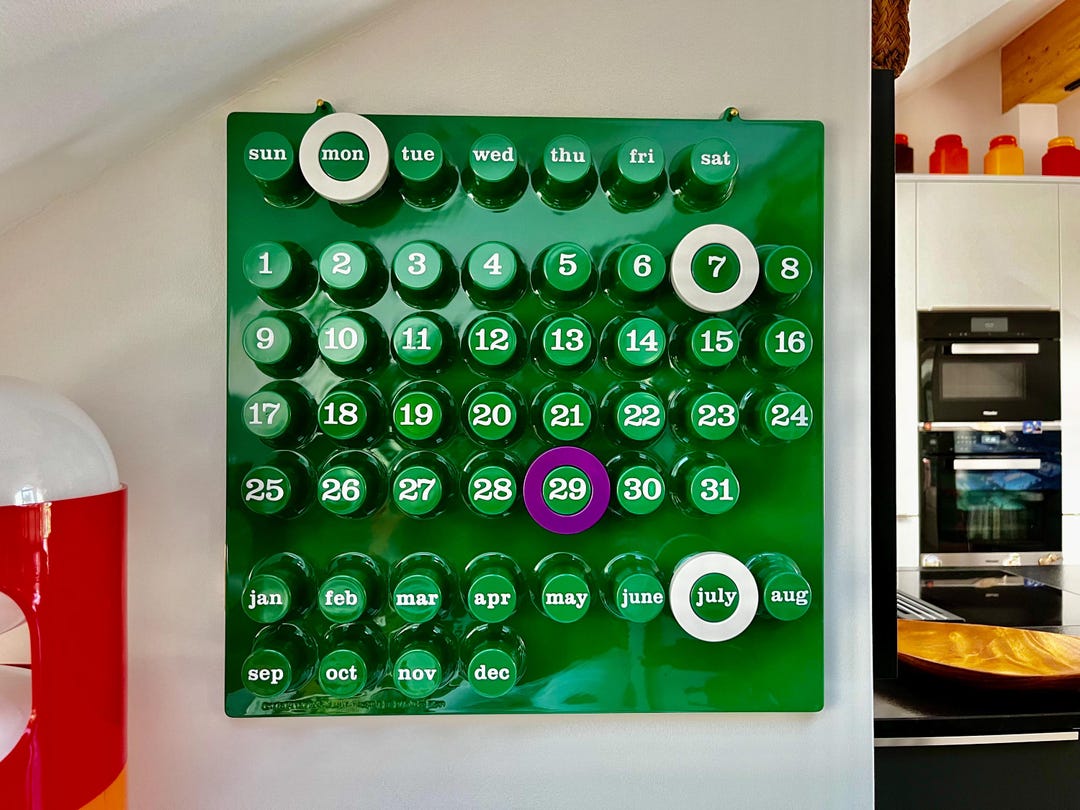 XXL Ring-a-date Perpetual Calendar by Giorgio Della Beffa green Italian ...