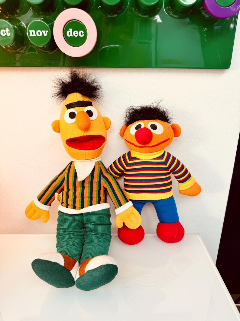 Vintage Sesame Street Ernie & Bert Plush Set – 70s/80s Retro Soft Toys ...