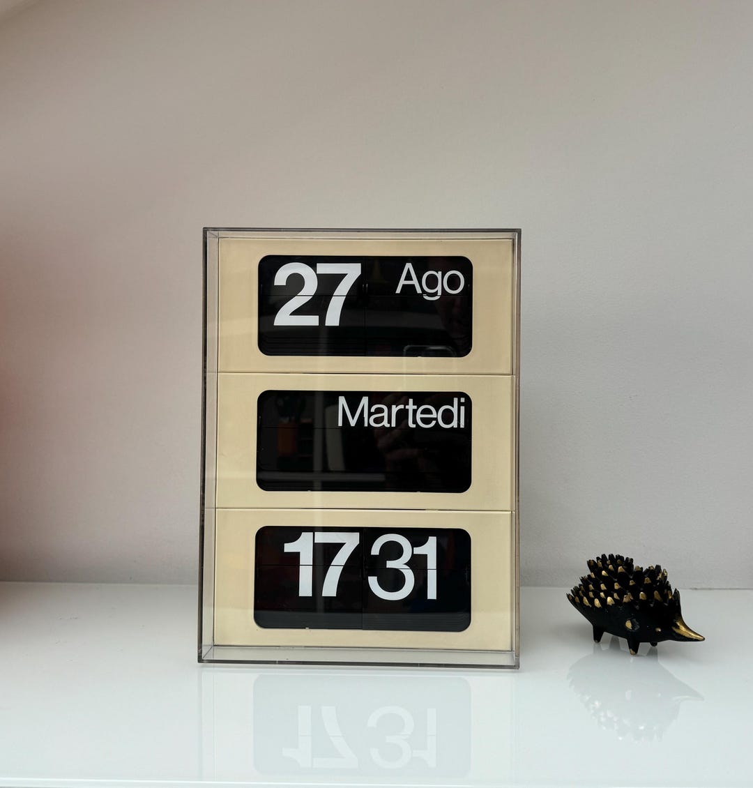 Flip Clock Solari Udine DATOR 6041/91 Mid Century Modern Calendar Retro ...