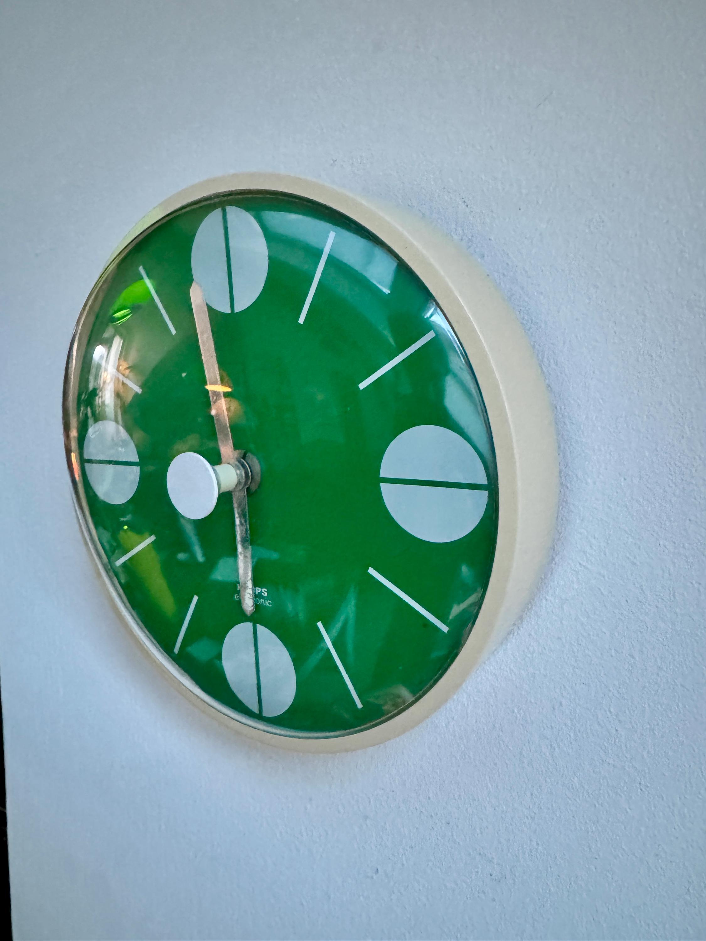 Space Age Wall Clock From Krups Electronic 1970s Green Mid Century ...
