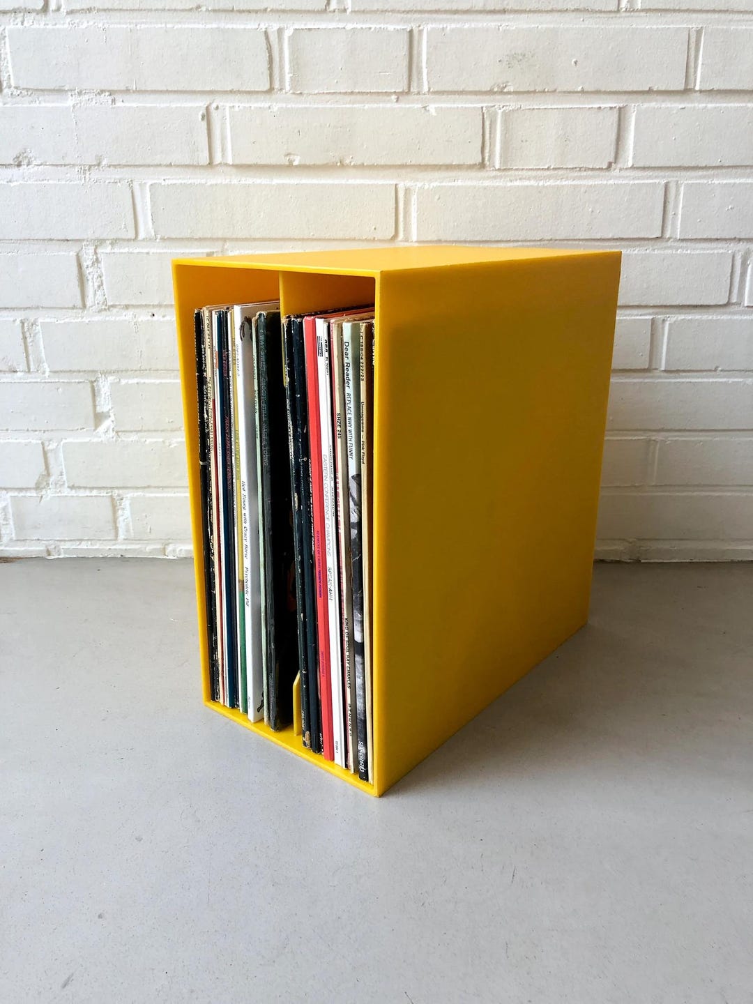 Vintage Lp-box Record Stand "dbgm" Yellow Vinyl Record Rack Germany LP ...