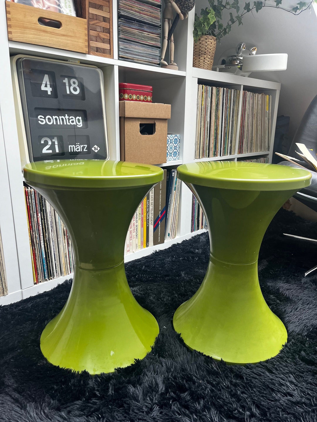 1x 70s Stool Vintage Memphis Design Space Age Tulip Foot Stool Retro ...