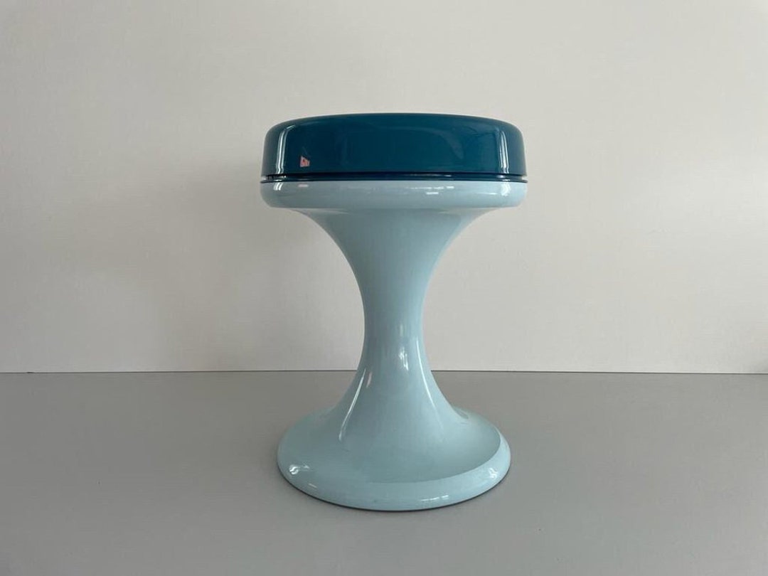 EMSA Vintage Blue Light Blue Stool Side Table 70s Retro Space Age Mid ...