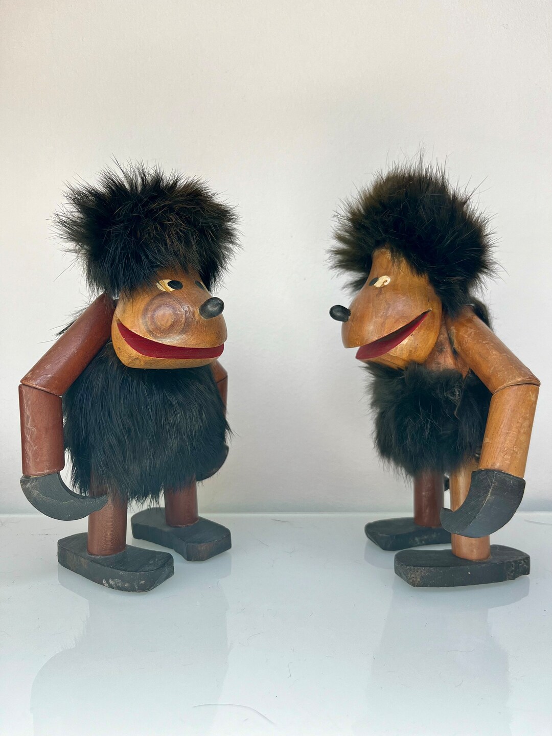 Vintage Kay Bojesen Era Teak Wood Monkeys – Set of 2 Retro Danish ...