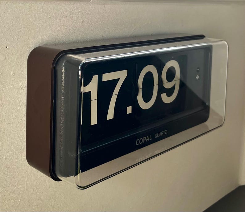 70s COPAL Quartz Flip Clock Folding Number Watch Vintage Mid Century ...