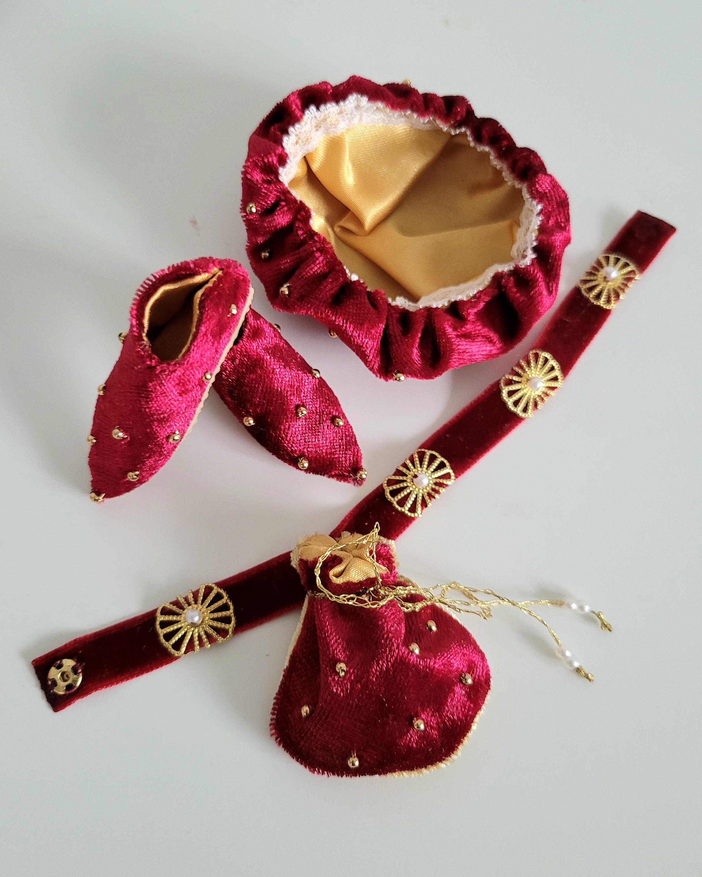 Romeo. Renaissance Outfit for 12” Male Doll – Burgundy Velvet, Handmade ...