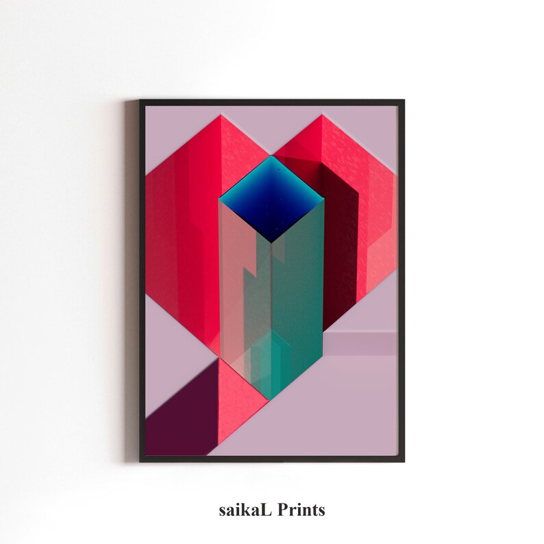 Cubism 75 Vintage Print Graphical Modern Wall Decor Saikal Prints ...