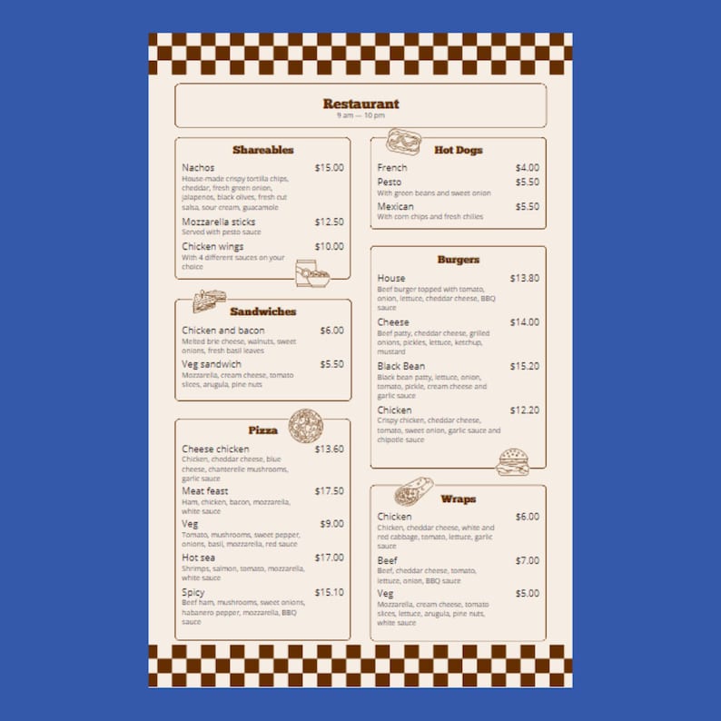 Deli, Diner Menu Template, Food Truck, Digital, Printable - Etsy