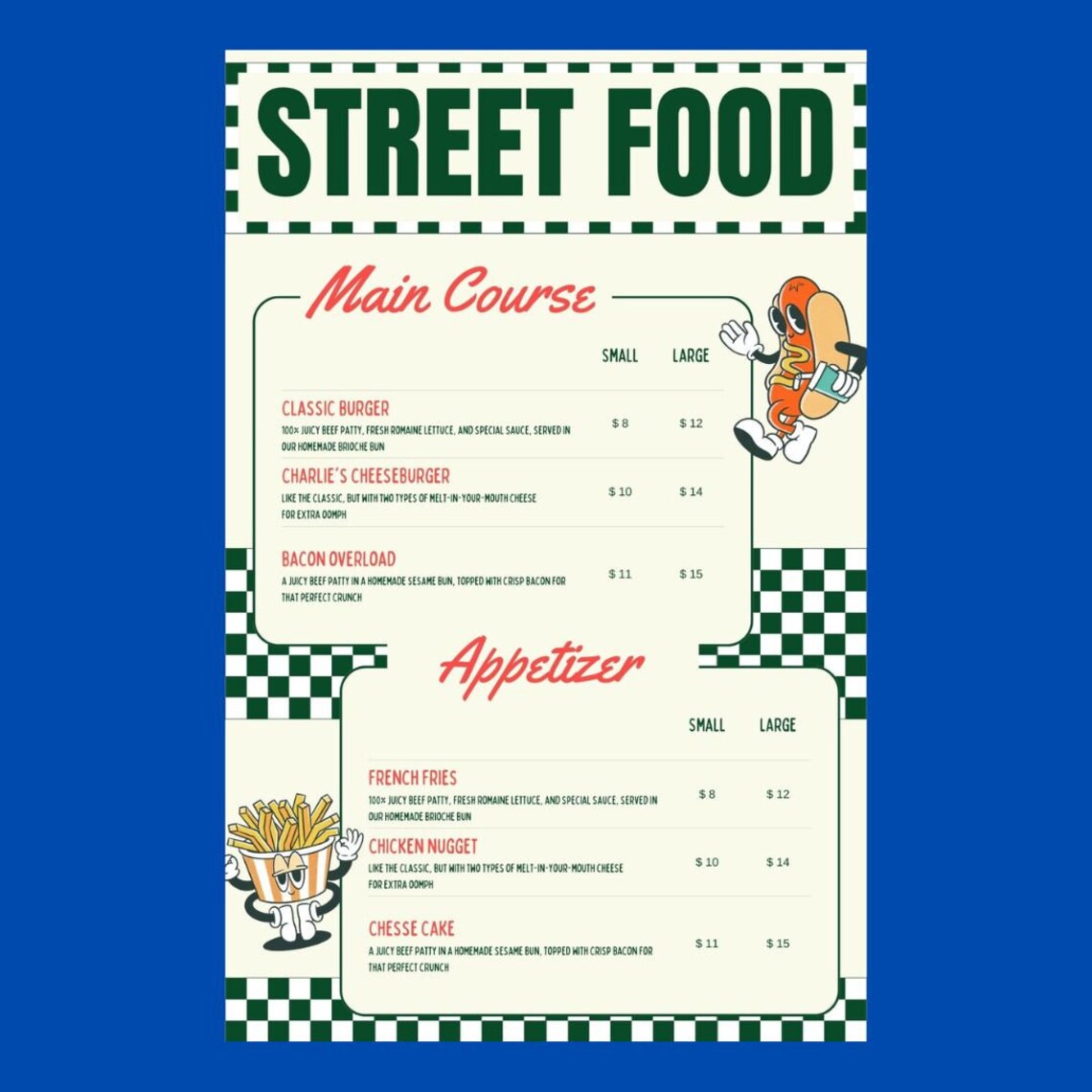 Food Truck, Street Food Menu Template, Digital, Instant Download and ...