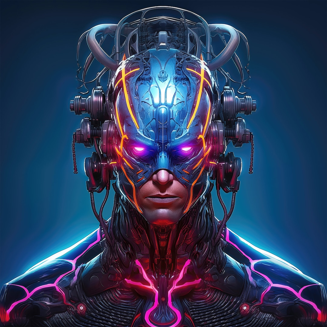 Cyborg 03, Synthwave Style, Sci-fi, Fantasy, Digital Download, AI Art ...