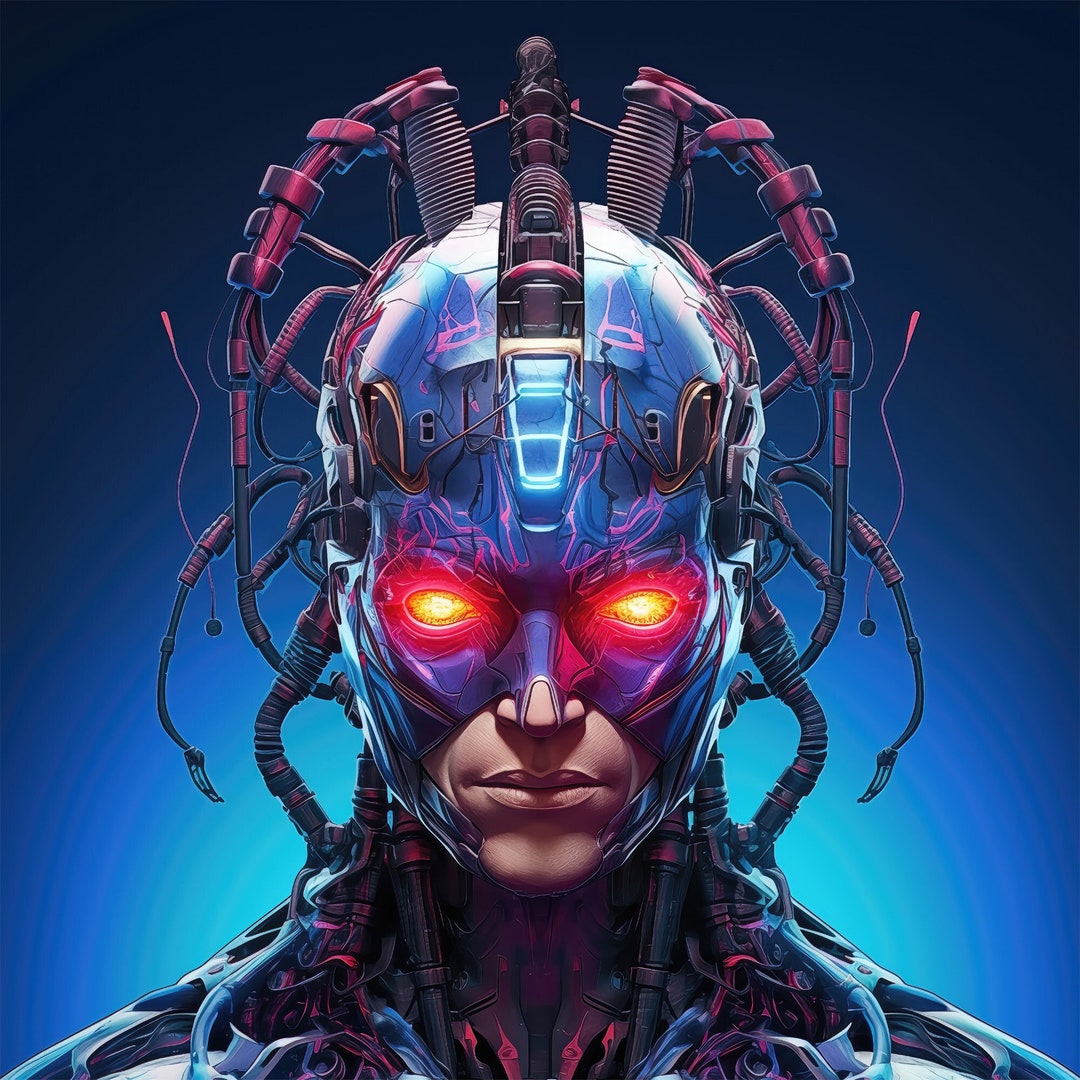 Cyborg 01, Synthwave Style, Digital Download, AI Art, Printable Wall ...