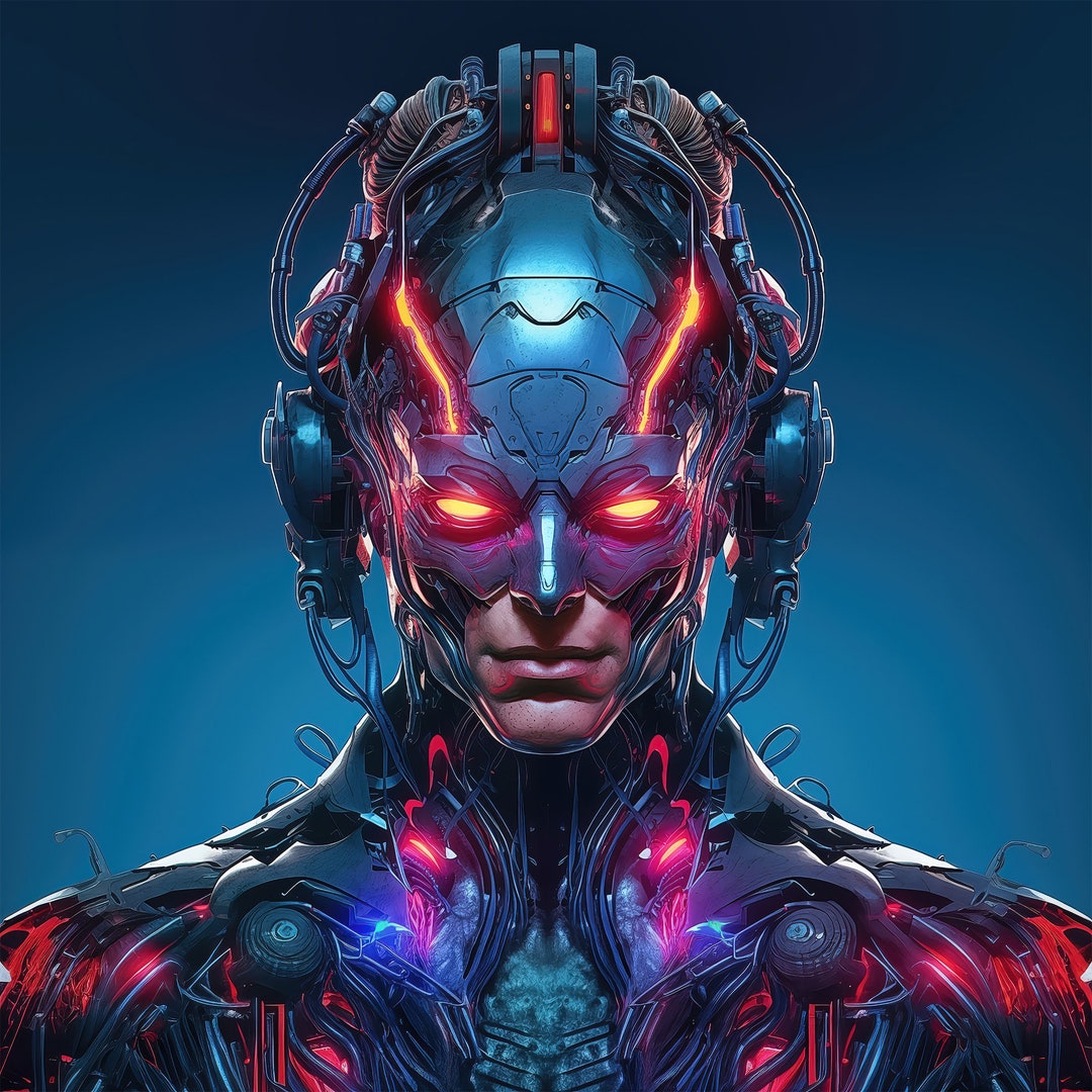 Cyborg 04, Synthwave Style, Sci-fi, Fantasy, Digital Download, AI Art ...