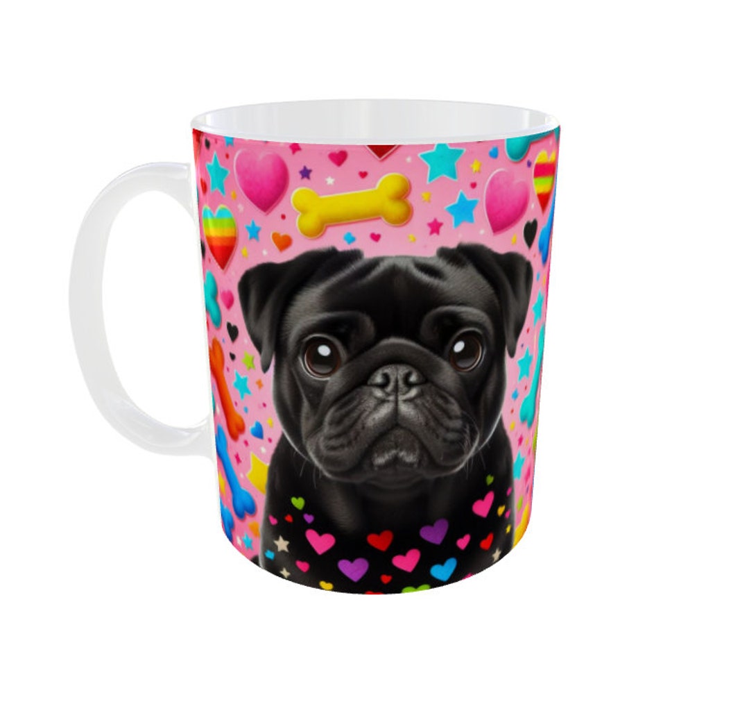 Customisable Ceramic Pug Mug Dog Person Mug 11oz Personalized Dog ...