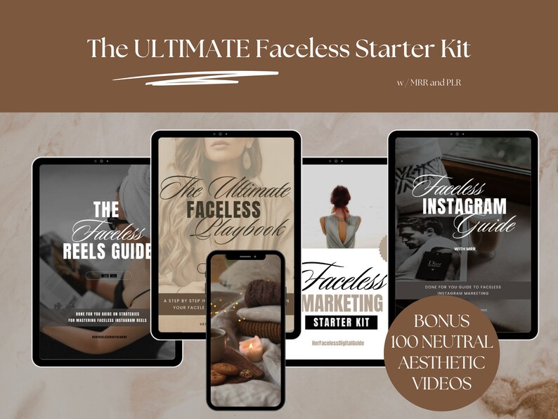 Faceless Marketing Starter Kit, Amazing Value Bundle of 4 Digital ...