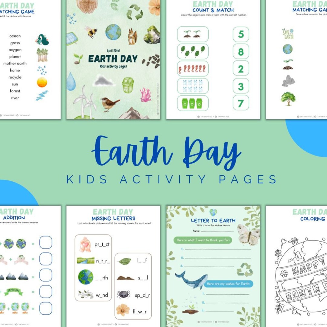 30 Earth Day Kids Printable Activities - Etsy