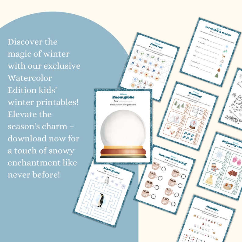 30 Winter Kids Printable Activities - Etsy