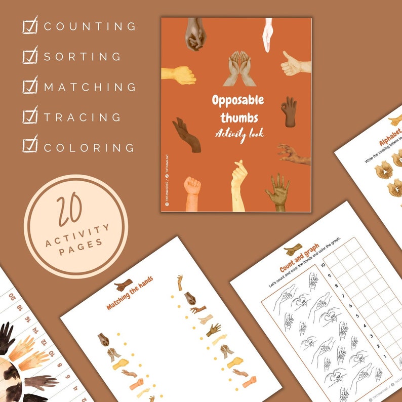 20 Opposable Thumbs Printable Activity Pack - Etsy