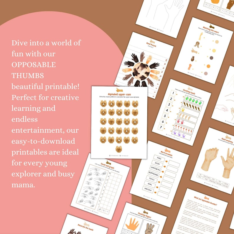 20 Opposable Thumbs Printable Activity Pack - Etsy