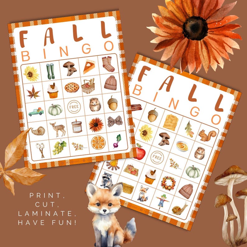 Fall/autumn Bingo for Kids - Etsy