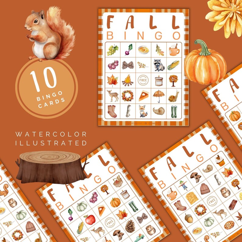 Fall/autumn Bingo for Kids - Etsy