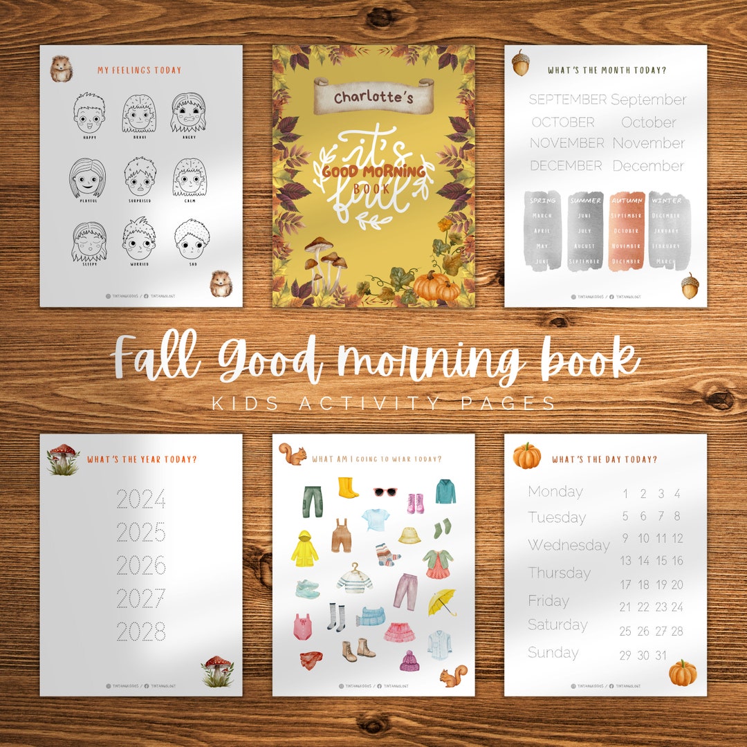 Fall/autumn Good Morning Book for Kids - Etsy