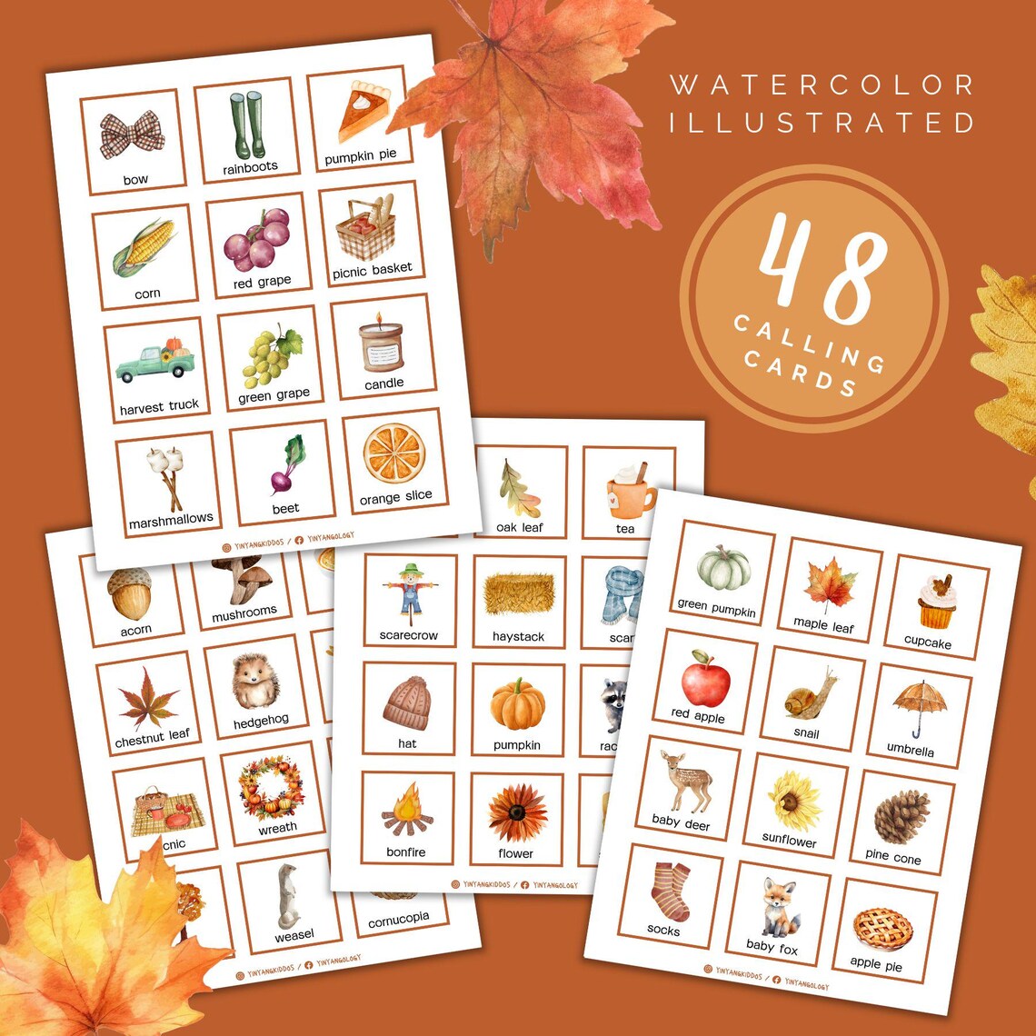 Fall/autumn Bingo for Kids - Etsy
