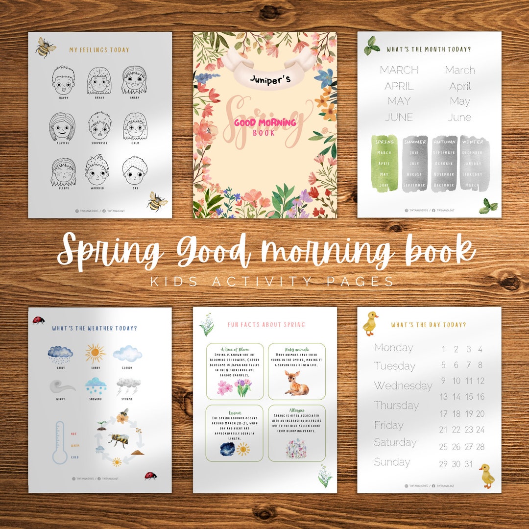 Spring Good Morning Book for Kids - Etsy