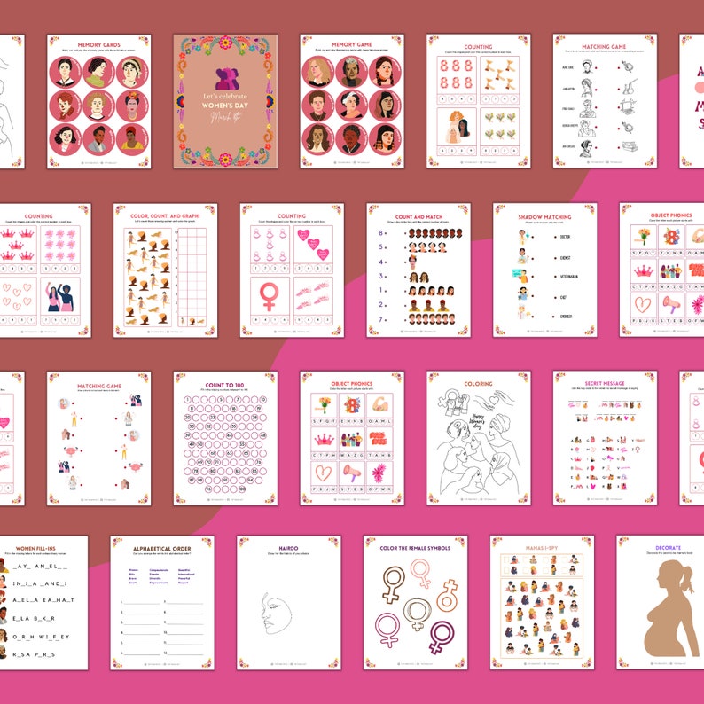 25 Women's Day Printable Activities for Kids - Etsy