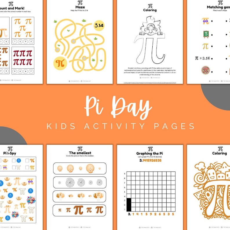 15 Pi Day Kids Printable Activities - Etsy