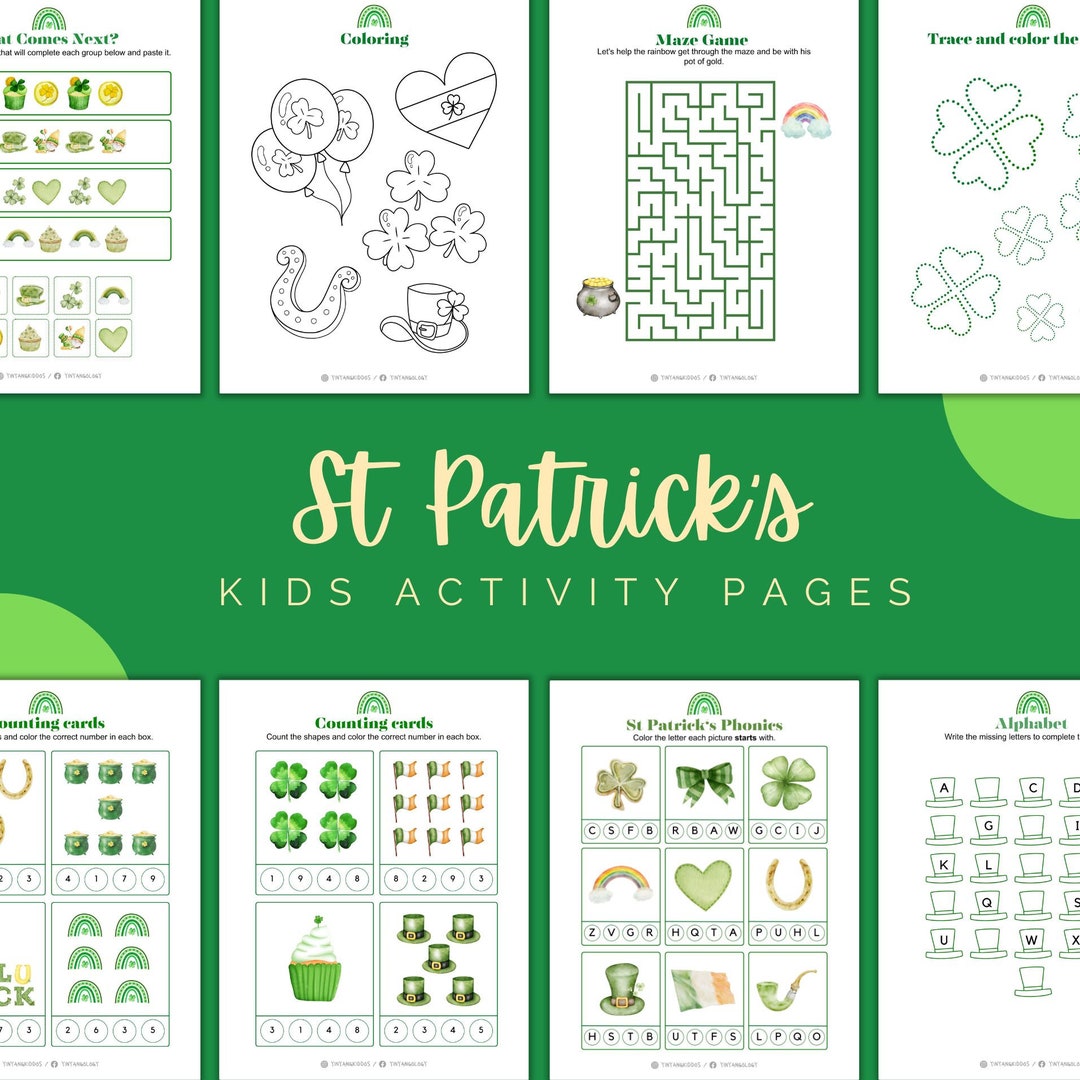20 St Patrick's Kids Printable Activities - Etsy