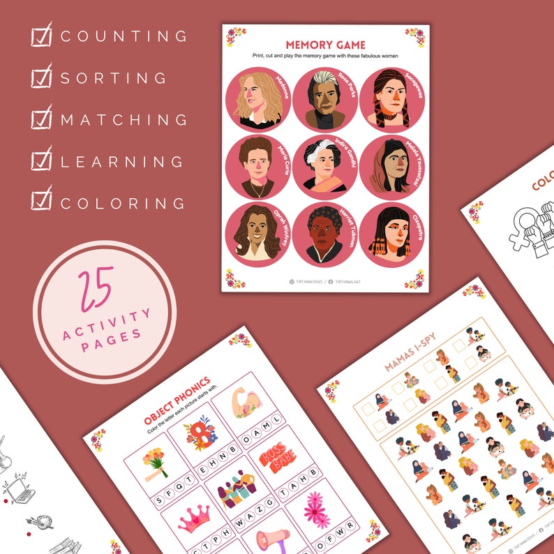 25 Women's Day Printable Activities for Kids - Etsy