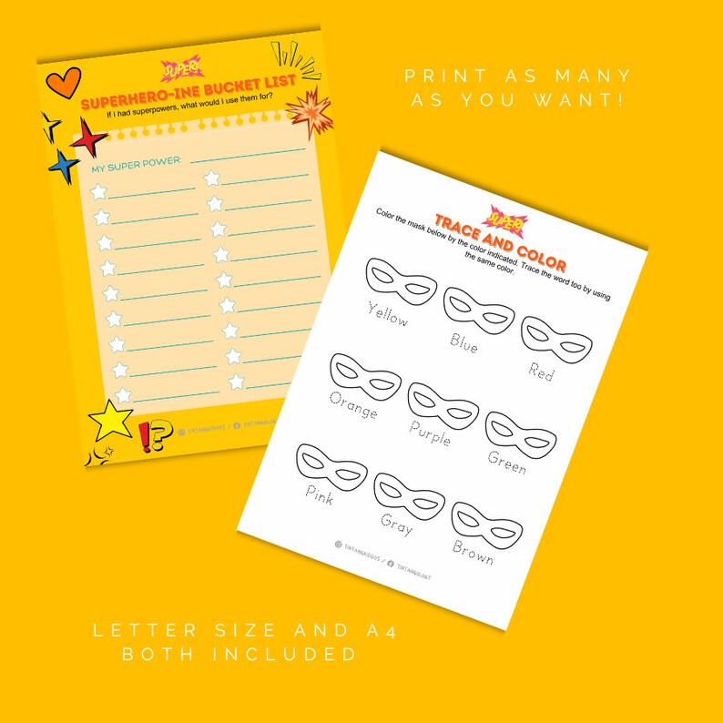 20 Superhero & Superheroine Activity Book - Etsy