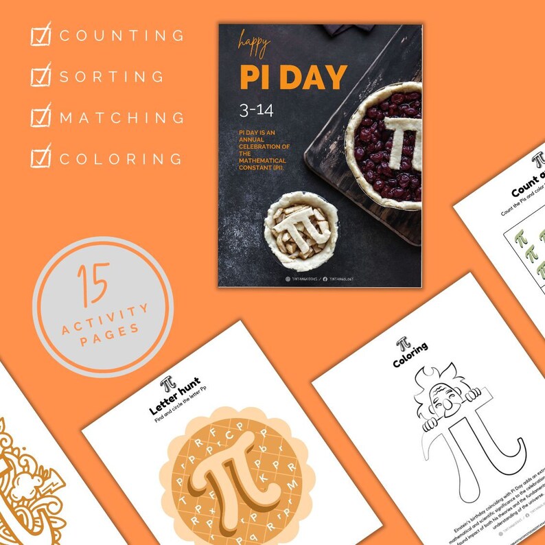 15 Pi Day Kids Printable Activities - Etsy