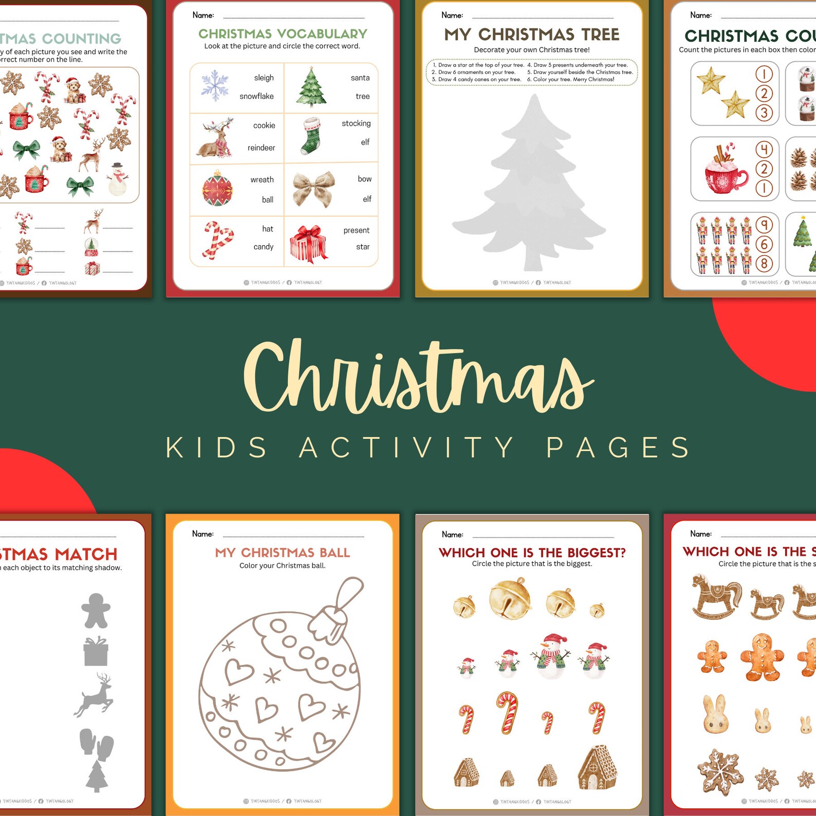 30 Christmas Kids Printable Activities - Etsy