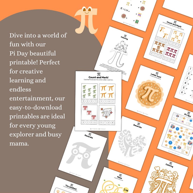 15 Pi Day Kids Printable Activities - Etsy