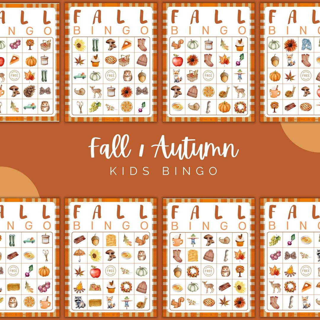 Fall/autumn Bingo for Kids - Etsy