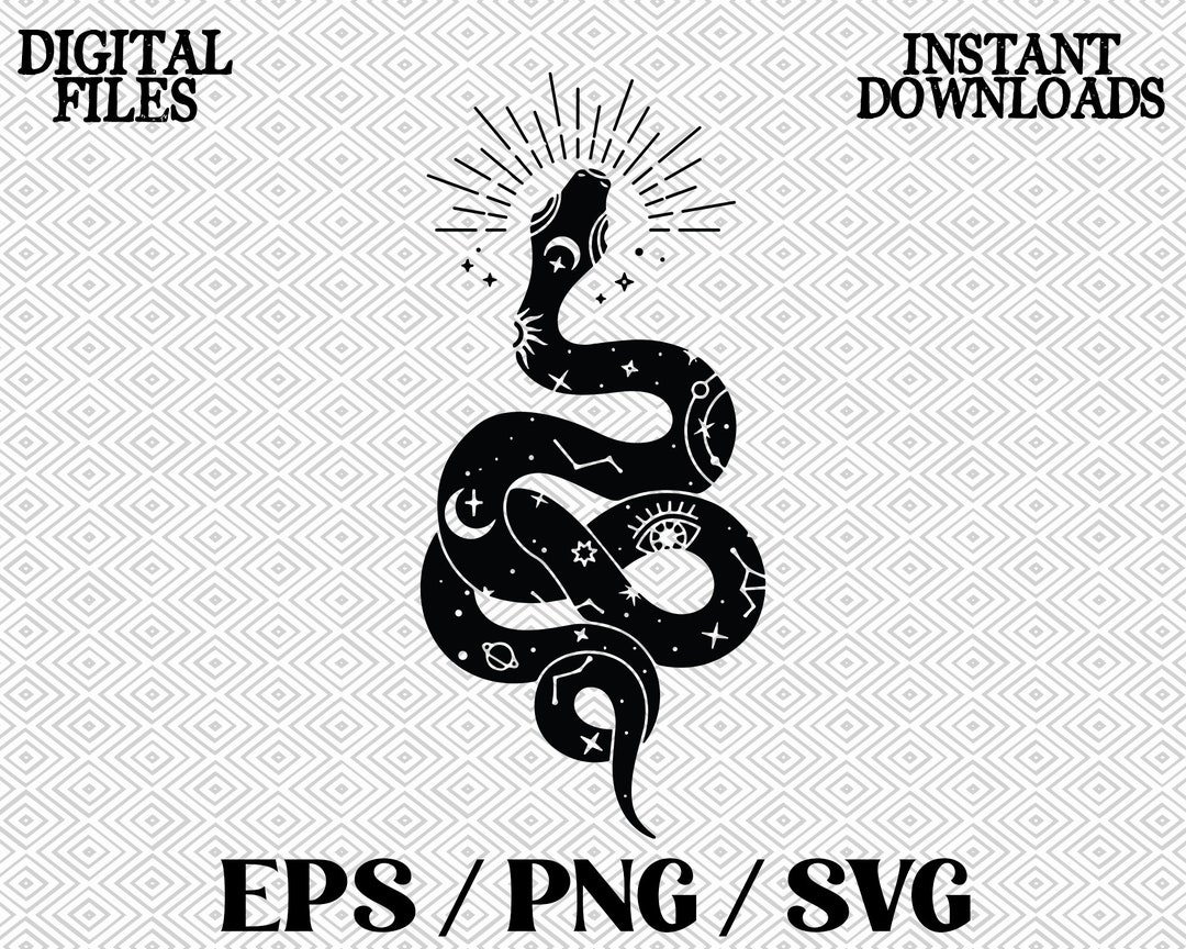 Unique Snake Svg Gothic Snake Svg Celestial Snake Svg Boho Snake Svg ...