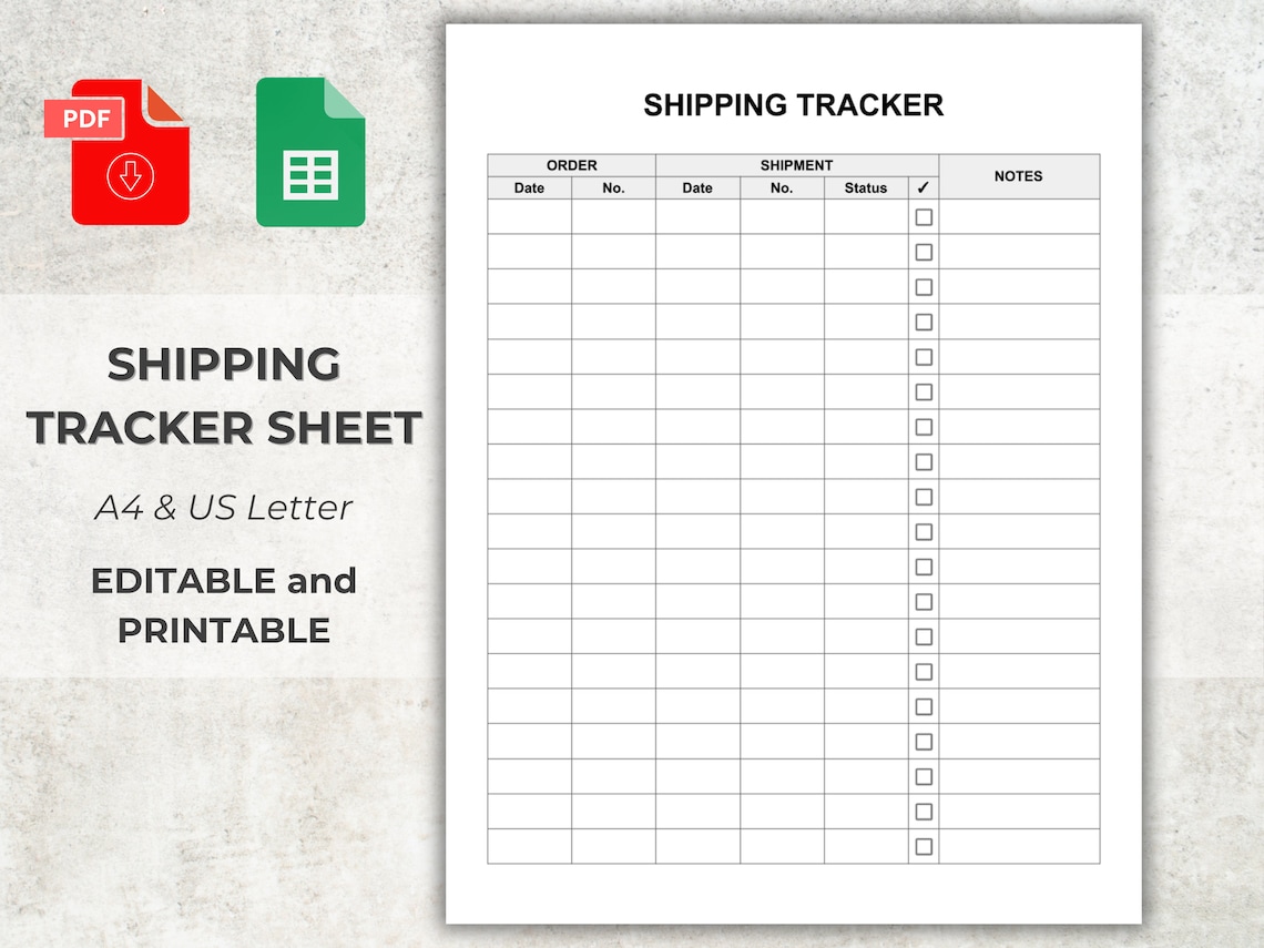 Shipping Tracker, Printable Delivery Tracker, Shipping Planner ...