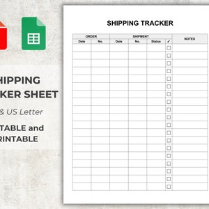 Shipping Tracker, Printable Delivery Tracker, Shipping Planner ...