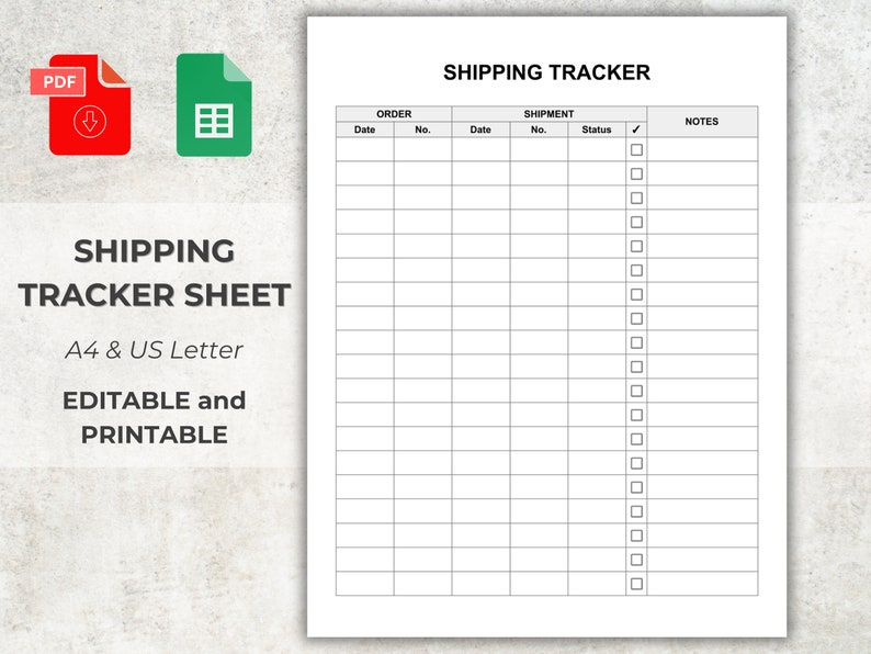Shipping Tracker, Printable Delivery Tracker, Shipping Planner ...