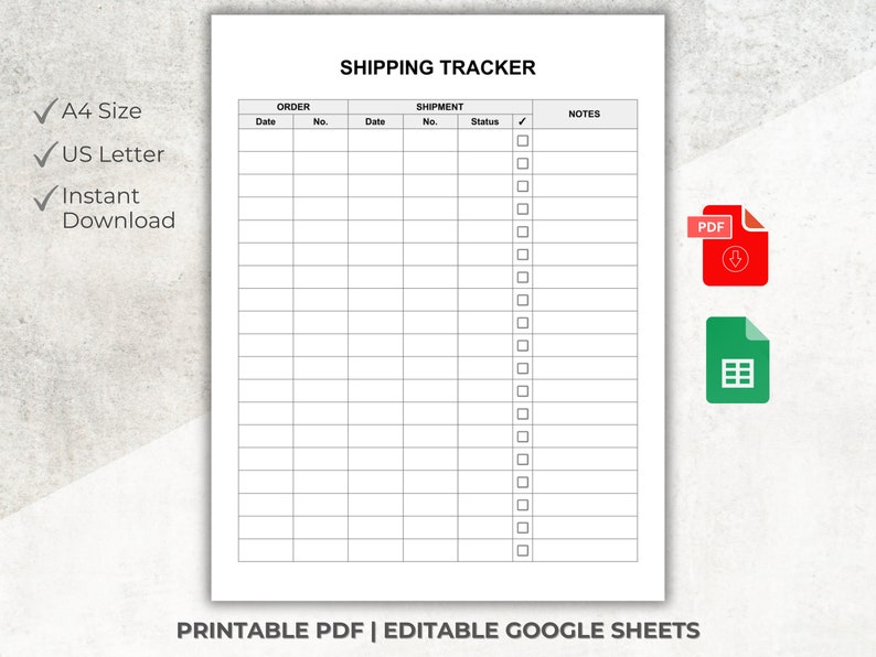 Shipping Tracker, Printable Delivery Tracker, Shipping Planner ...