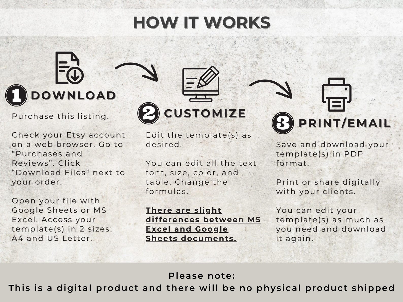 Receipt Template Excel, Printable Payment Receipt, Google Sheets, Sales ...