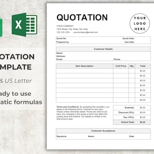 Quotation Template | Editable Quote Form | Price Quote for Small ...