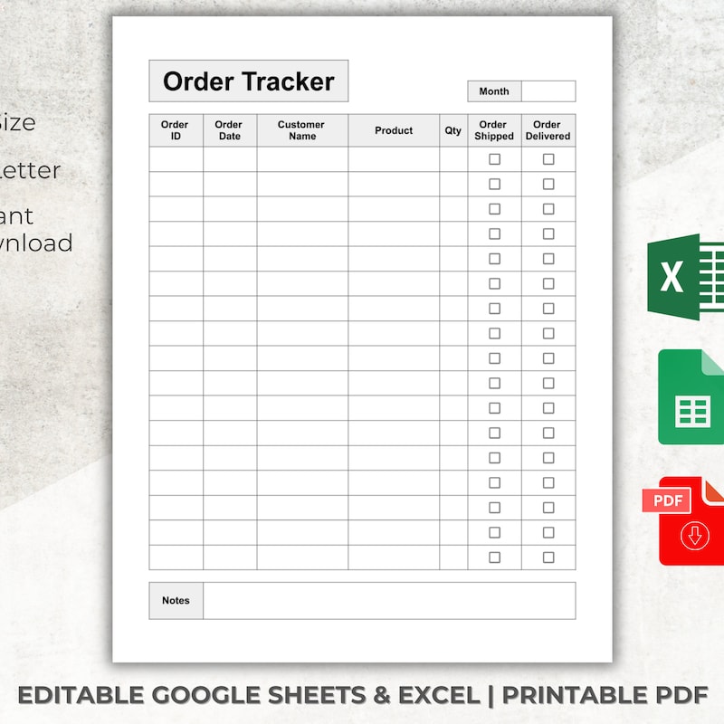 Online Purchases Tracker - Etsy