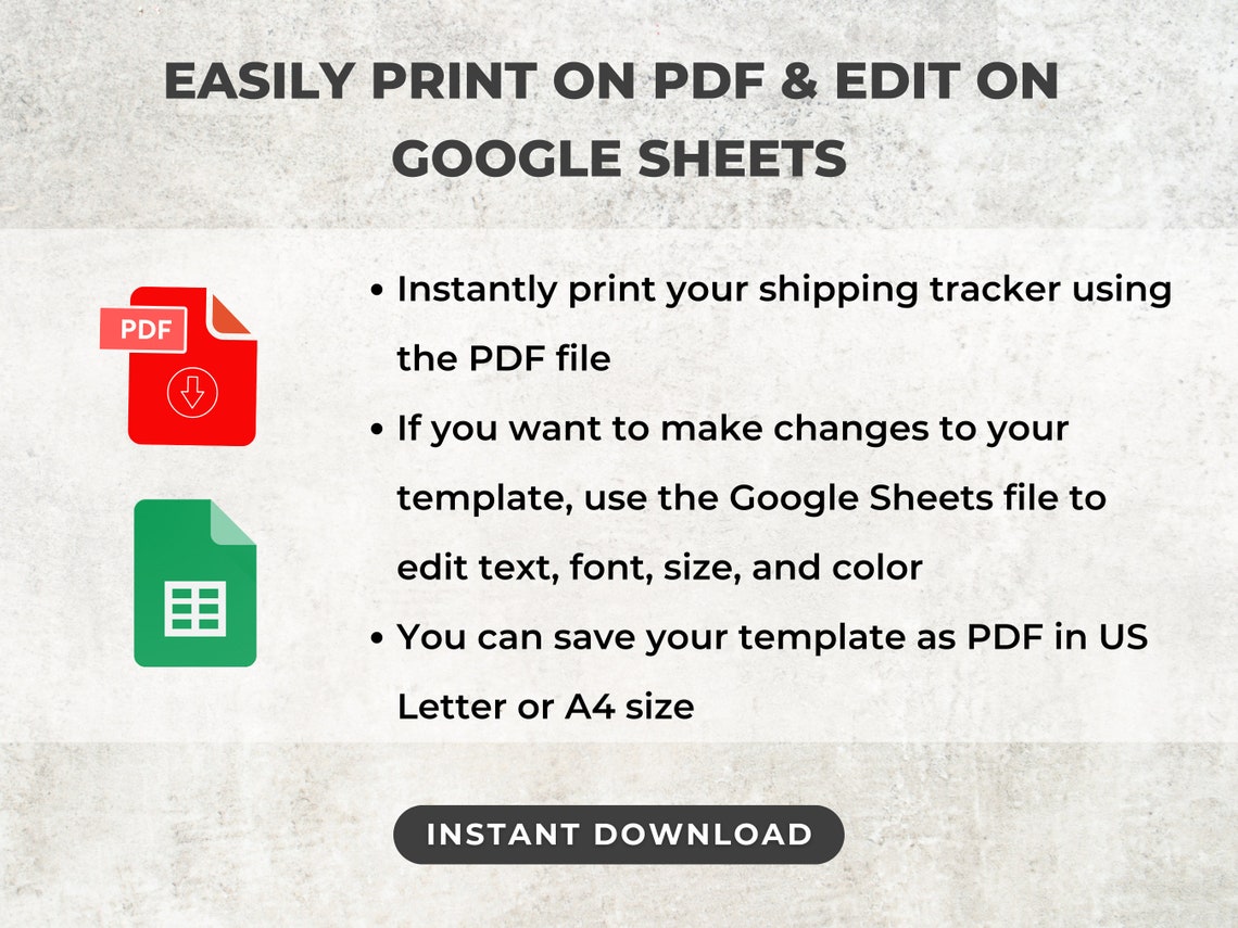 Shipping Tracker Printable, Order Shipment Log (PDF, Google Sheets) - Etsy